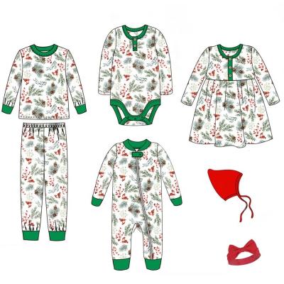 China Customized Childrens Christmas Pajamas Wholesale 100% Cotton Baby Homewear Set for sale