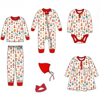 China Customized 100% Cotton Baby Romper Christmas Jumpsuit 7pcs Set for Infants for sale