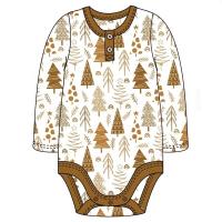 China Christmas Infant Baby Romper Bodysuit Tree Printing 100% Cotton Custom Size for sale