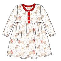 China Baby Christmas Cotton Printing Dress Outfits Infant Ruffle Tops Kids Clothes Sets 0-24M for sale