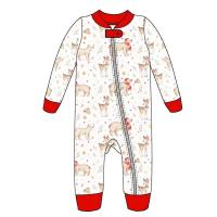 China Custom Christmas Baby Bodysuit 100% Combed Cotton Infant Romper Cute Baby Clothes for sale