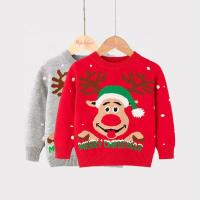 China Kids Baby Boys Pullover Christmas Sweater Long Sleeve Cartoon Knit 100% Cotton Custom Size for sale