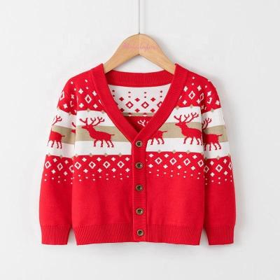 China Custom Kids Christmas Knit Sweater Round Neck 100% Cotton Children Clothing for Girls Boys for sale