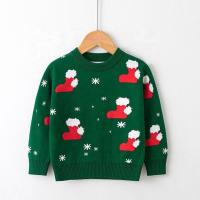 China 100% Cotton Kids Christmas Pullover Sweater Elk Design Custom Size 200pcs MOQ for sale