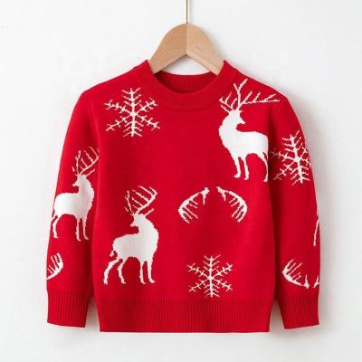 China Kids Cotton Knitwear Pullover Christmas Sweater Winter Warm Custom Size 100 Cotton for sale