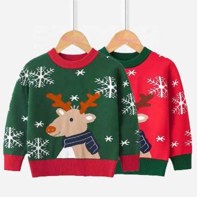 China 100% Cotton Kids Christmas Sweater Pullover Custom Size Winter Knitwear for Toddler Girls for sale