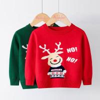 China Wholesale Custom Winter Kids Christmas Sweater 100% Cotton Elk Snowflake Pullover for Children for sale