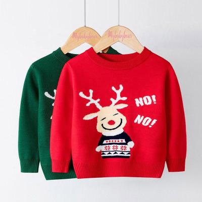 China Wholesale Custom Winter Kids Christmas Sweater 100% Cotton Elk Snowflake Pullover for Children for sale