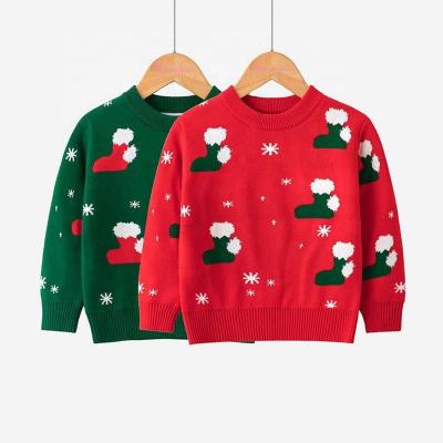 China Custom 100% Cotton Knit Christmas Elk Pullover Sweater for Kids Boys 200pcs MOQ for sale