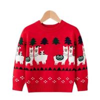 China Custom 100% Cotton Double Jacquard Kids Ugly Christmas Sweater Knit Pullover Unisex for sale