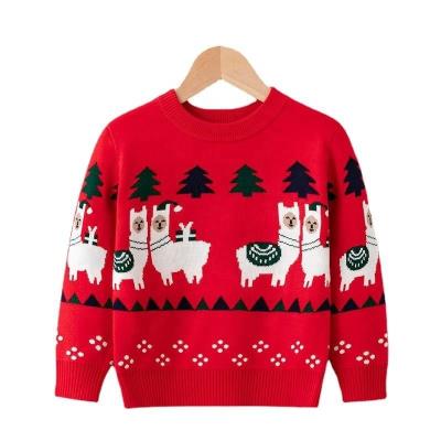 China Custom 100% Cotton Double Jacquard Kids Ugly Christmas Sweater Knit Pullover Unisex for sale