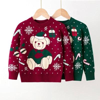 China Christmas Baby Knitted Sweater Pullover 100% Cotton Kids Winter Jumper Custom Size for sale