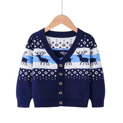 China Custom Kids Christmas Knit Sweater Round Neck 100% Cotton for Girls Boys for sale