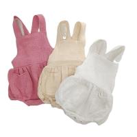 China 100% Cotton Baby Romper Sleeveless Strap Pants with Pocket Solid Bodysuit 0-24M for sale
