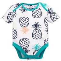 China Custom Printed Baby Romper 100% Cotton Short Sleeve Summer Jumpsuit 0-24M for sale