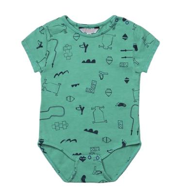 China Custom Baby Romper 100% Cotton Short Sleeve Summer Romper for Infant Toddler 0-24M for sale