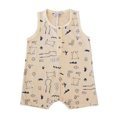 China 100% Organic Cotton Knitted Baby Romper with Bib Custom Size 0-24M for sale