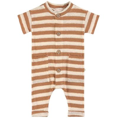 China 100% Cotton Knitted Baby Romper Unisex Bodysuit with Bib Sizes 0-24M for sale
