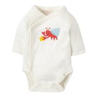 China Custom Embroidery Organic Cotton Baby Long Sleeve Rompers 0-24M Newborn Knitted Bodysuit for sale
