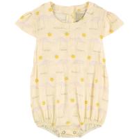 China Unisex Organic Cotton Baby Romper Bodysuit 0-24M Summer Printed Jumpsuit for sale