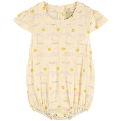 China Unisex Organic Cotton Baby Romper Bodysuit 0-24M Summer Printed Jumpsuit for sale