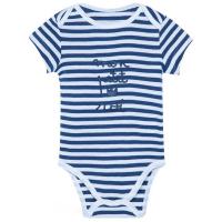 China Custom 100% Cotton Embroidered Stripe Print Knitted Baby Romper 0-24M for sale