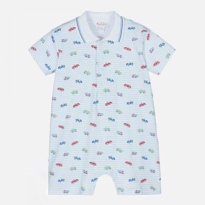 China Unisex Baby Romper 100% Cotton Organic Jumpsuit Short Sleeve Bodysuit 0-24M Custom Color for sale