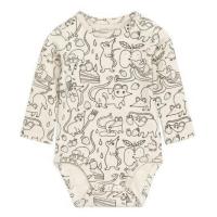 China 100% Cotton Baby Romper Long Sleeve Printed Jumpsuit Custom Logo Unisex Bodysuit 0-24M for sale