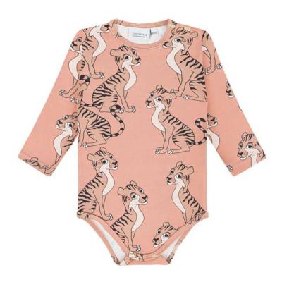 China 100% Cotton Organic Baby Bodysuit Romper Long Sleeve Onesie 0-24M Custom Colors for sale