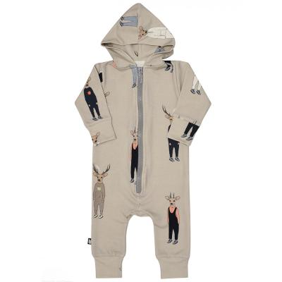China Custom Baby Rompers 100% Cotton Bamboo Cotton Baby Clothes with Hood Toddler Pajamas 0-24M for sale
