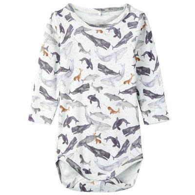 China Cotton Fish Print Long Sleeve Baby Romper Jumpsuit New Design Infant Clothing for sale