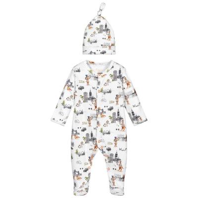 China 100% Cotton Baby Romper with Hat Long Sleeve Jumpsuit for 0-24 Months for sale