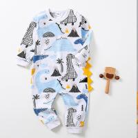 China Custom Organic Cotton Baby Jumpsuit Romper Newborn Long Sleeve Bodysuit Pajamas 0-24M for sale