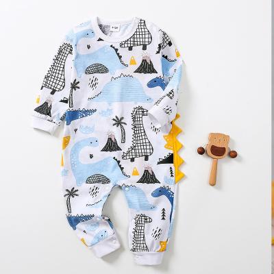 China Custom Organic Cotton Baby Jumpsuit Romper Newborn Long Sleeve Bodysuit Pajamas 0-24M for sale