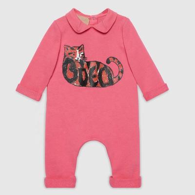 China Unisex CVC Cotton Baby Rompers Long Sleeve Solid Color Infant Clothing Size 0-24M for sale