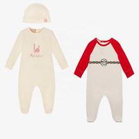 China 100% Cotton Baby Romper Set 2 Pcs Long Sleeve Hat New Style Custom Size for sale