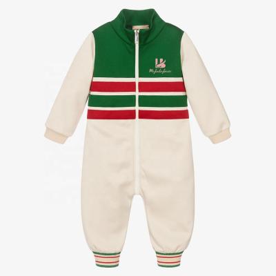 China Organic Cotton Baby Romper Zipper Jumpsuit Long Sleeve Toddler Onesie Custom Size 100% Cotton for sale