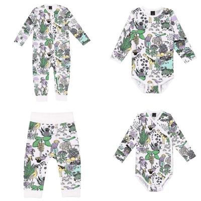 China Wholesale Newborn Baby Romper 100% Cotton Custom Printing Pajamas 0-36M for sale