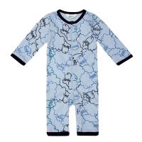 China Custom 100% Organic Cotton Baby Footie Zipper Onesie Jumpsuit 0-36M for sale