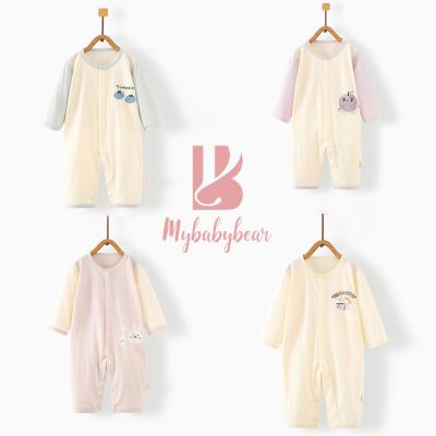 China 100% Cotton Long Sleeve Baby Rompers OEM ODM Custom Logo Infant Clothing 59-90cm for sale
