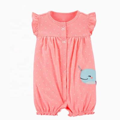 China 100% Cotton Baby Romper Short Sleeve Summer Onesie for Girls Size 59-90cm Custom Color for sale