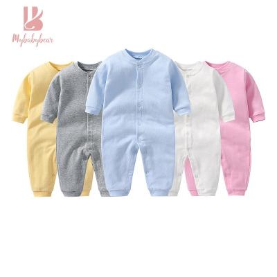 China Custom Design Organic Cotton Bamboo Baby Romper Unisex Onesie Long Sleeve Soft Bodysuit 0-36M for sale