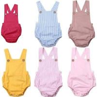 China Custom Cotton Linen Baby Girls Romper Onesie Sleeveless Soft Bodysuit Sizes 0-36M for sale