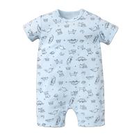 China 100% Cotton Baby Jumpsuit Short Sleeves Summer Rompers Sizes 0-36M Custom Colors for sale