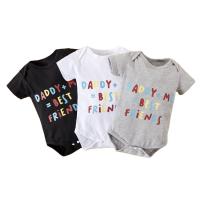China Custom 100% Cotton Baby Romper Bodysuit Short Sleeve Summer Sizes 0-36M for sale