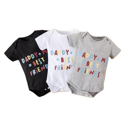 China Custom 100% Cotton Baby Romper Bodysuit Short Sleeve Summer Sizes 0-36M for sale