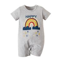 China Baby Cotton Romper Summer Short Sleeve Jumpsuit 0-36M Custom Color for sale