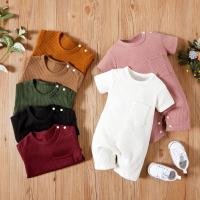 China Custom Design Cotton Baby Romper Onesie Short Sleeve Unisex Bodysuit 0-36M for sale