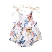 China 100% Cotton Baby Girl Sleeveless Romper Summer Kids Clothing Size 70-100 for sale
