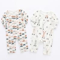 China Custom Unisex Baby Bodysuits Bamboo Printing Rompers 0-36M Spring Summer for sale